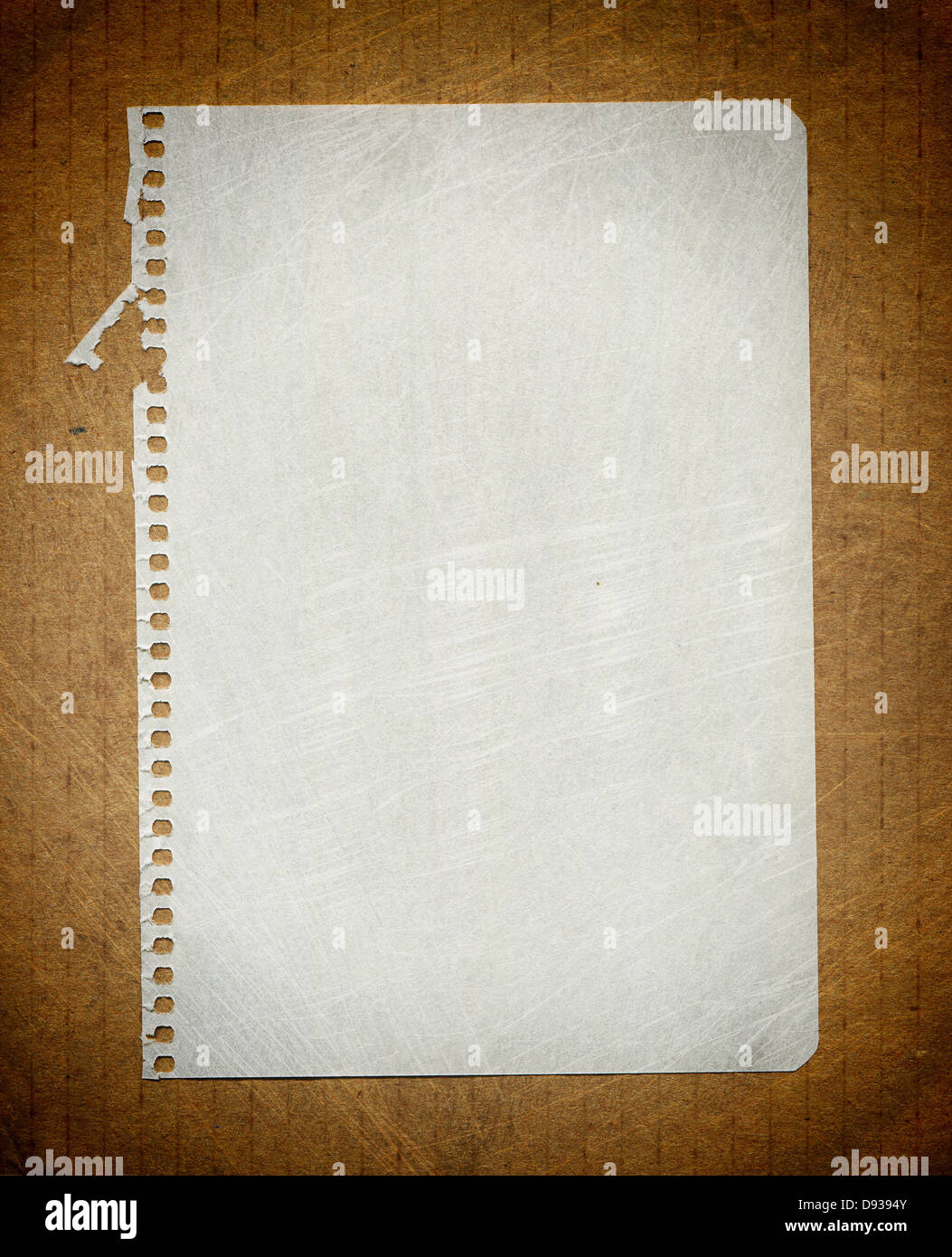 Sheet notebook on the background of corrugated cardboard Stock Photo ...