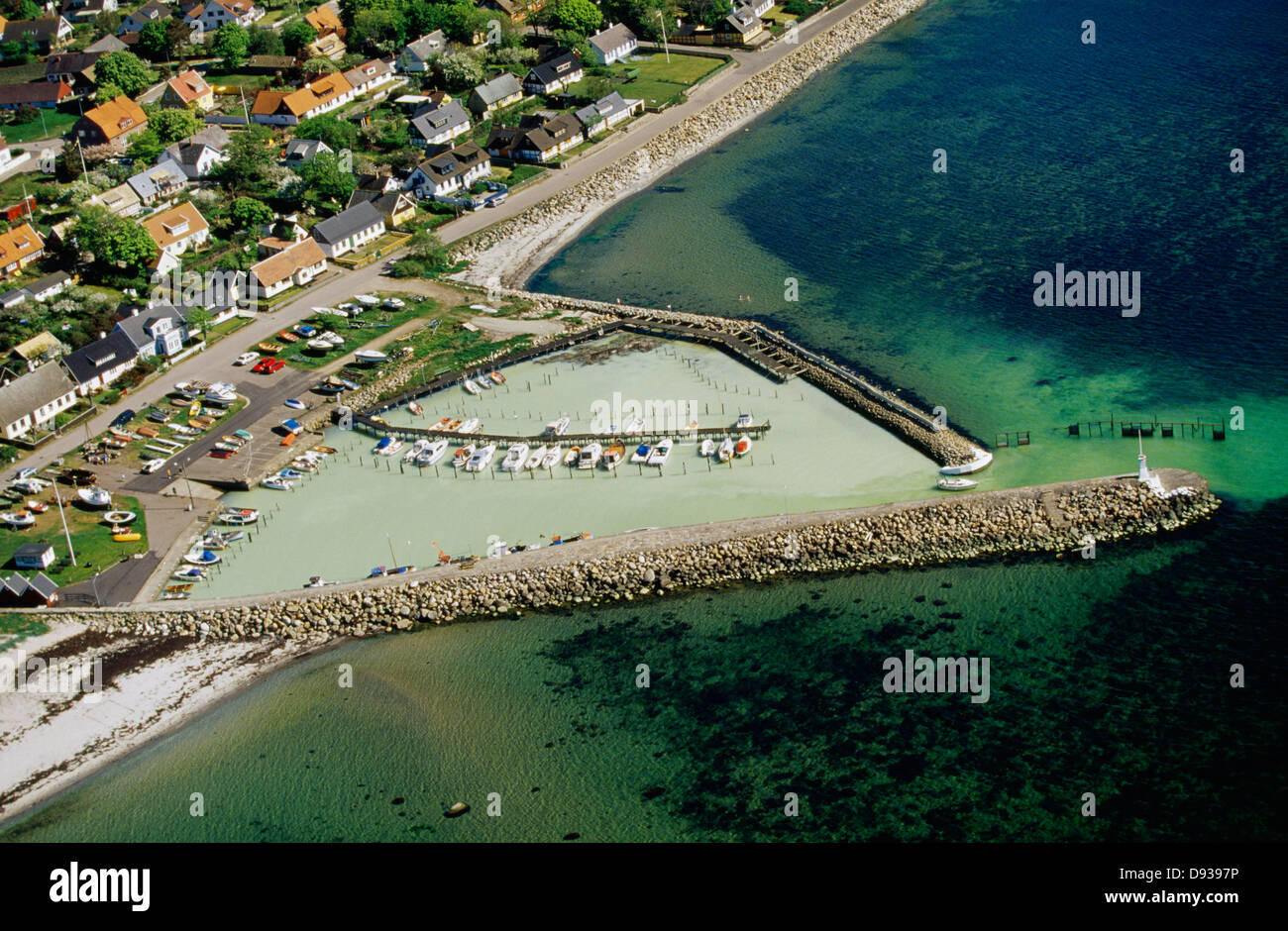 Aerial view of harbour Stock Photo - Alamy