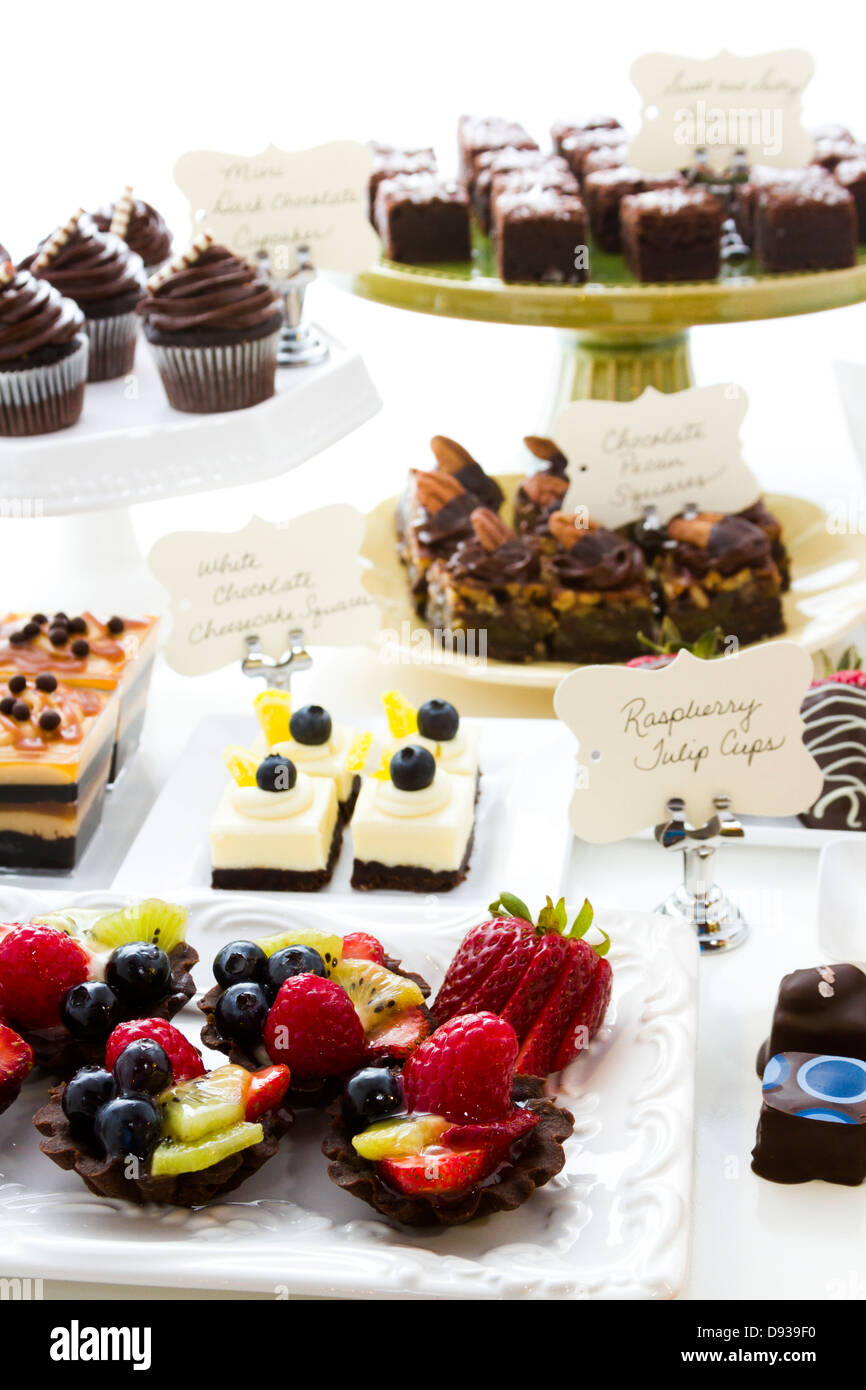 Dessert bar with assorted chocolate sweets Stock Photo - Alamy