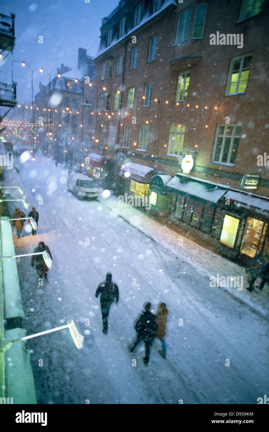 Street in the city at winter Stock Photo - Alamy