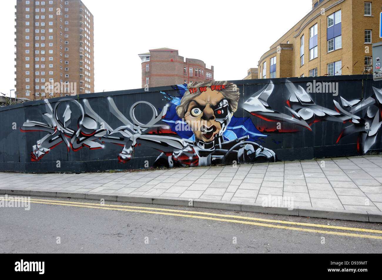 Graffiti in Brighton portraying Margaret Thatcher as the Terminator ...