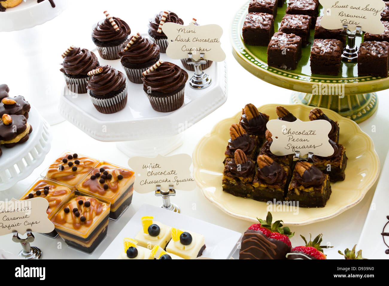 Dessert bar with assorted chocolate sweets Stock Photo - Alamy