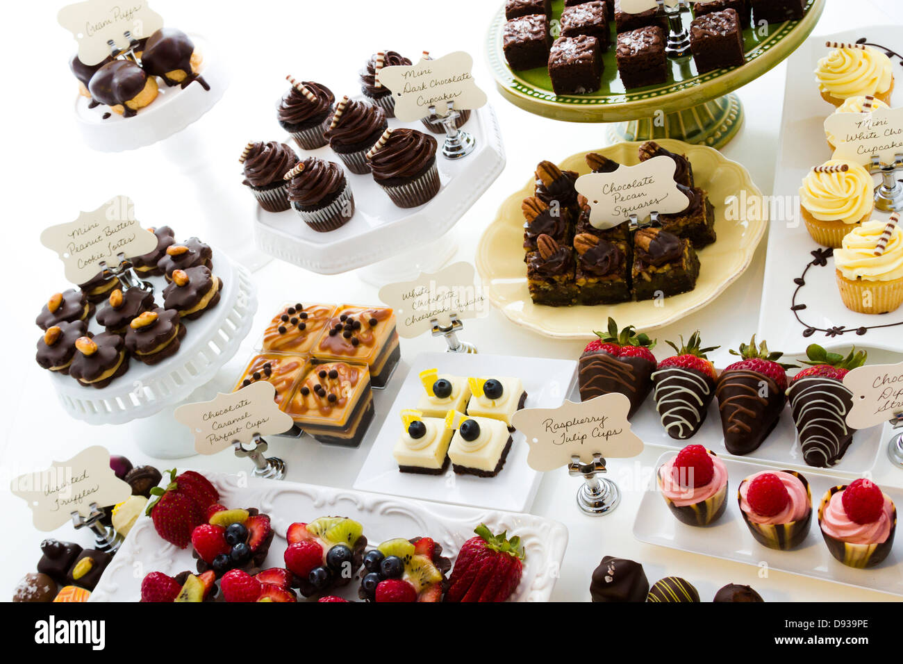 Dessert bar with assorted chocolate sweets Stock Photo - Alamy