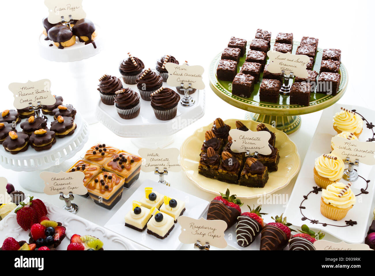 Dessert bar with assorted chocolate sweets Stock Photo - Alamy