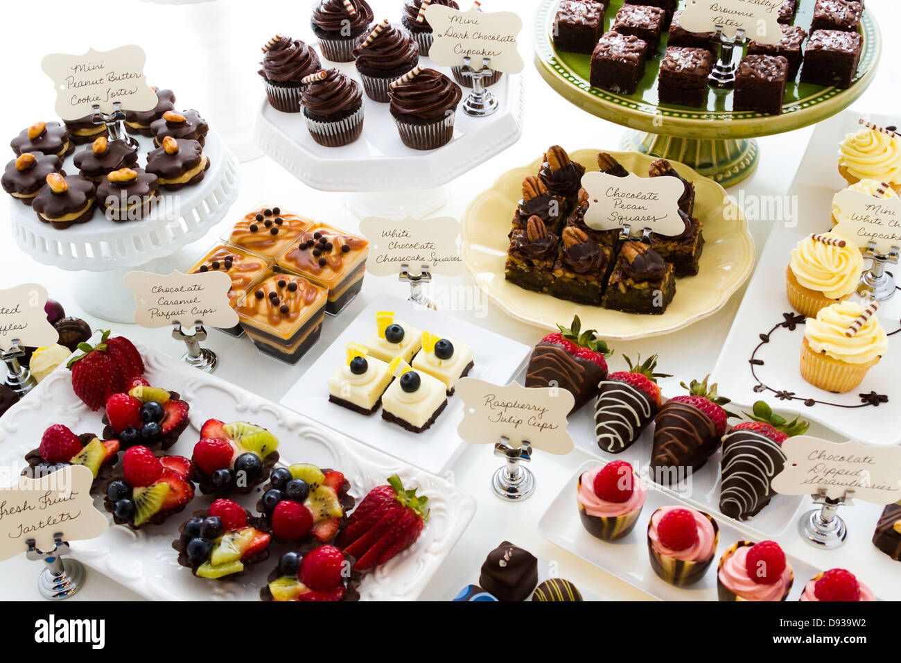 Dessert bar with assorted chocolate sweets Stock Photo - Alamy