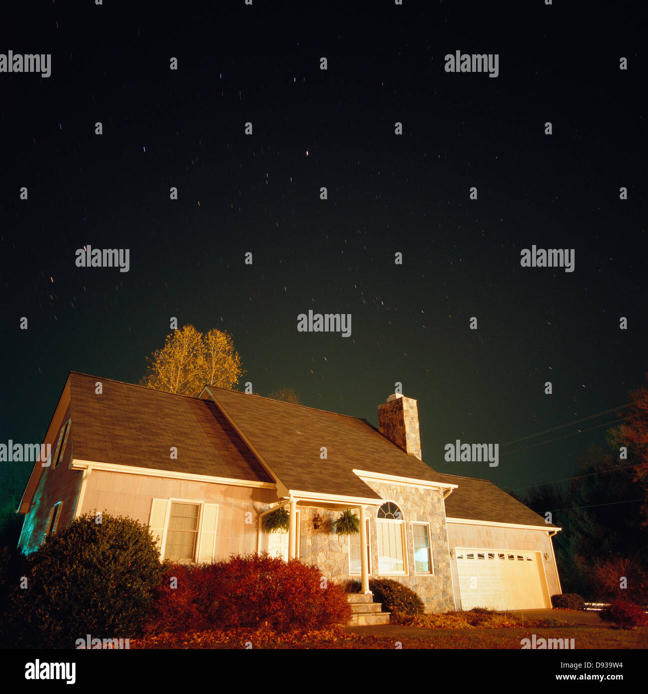 Starry sky over house Stock Photo - Alamy