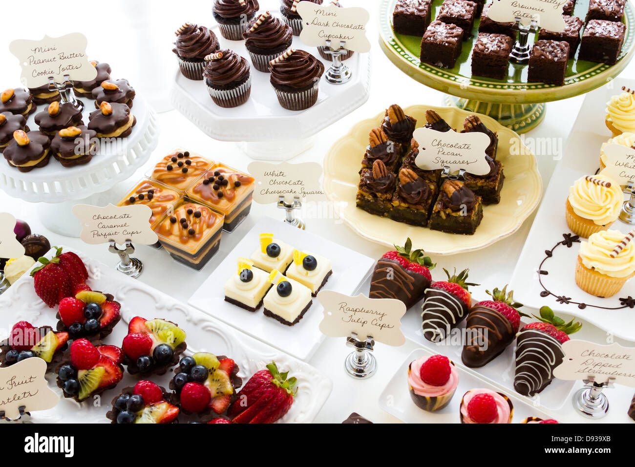 Dessert bar with assorted chocolate sweets Stock Photo - Alamy