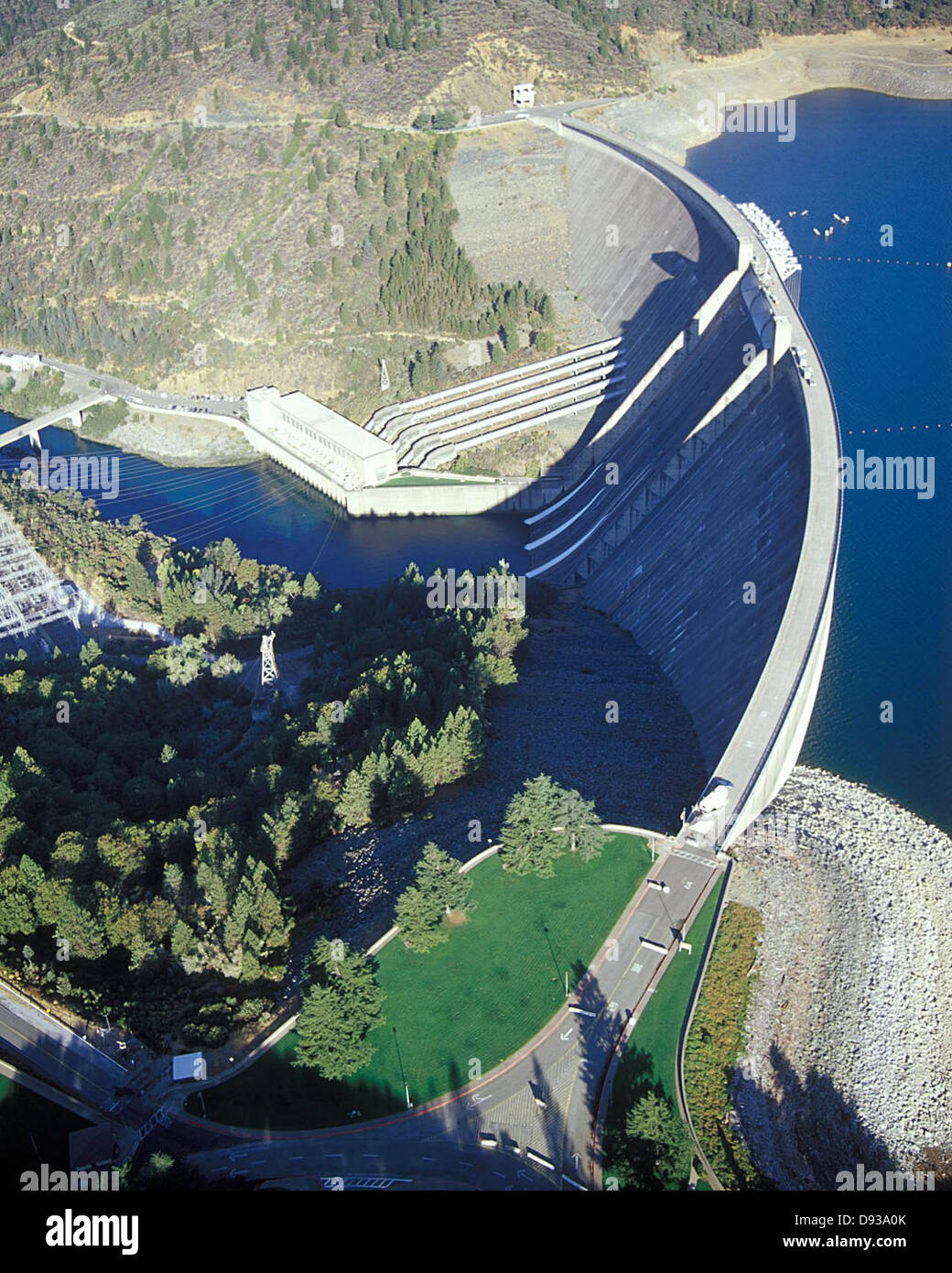 This image features Shasta Dam, a major infrastructure project in the ...