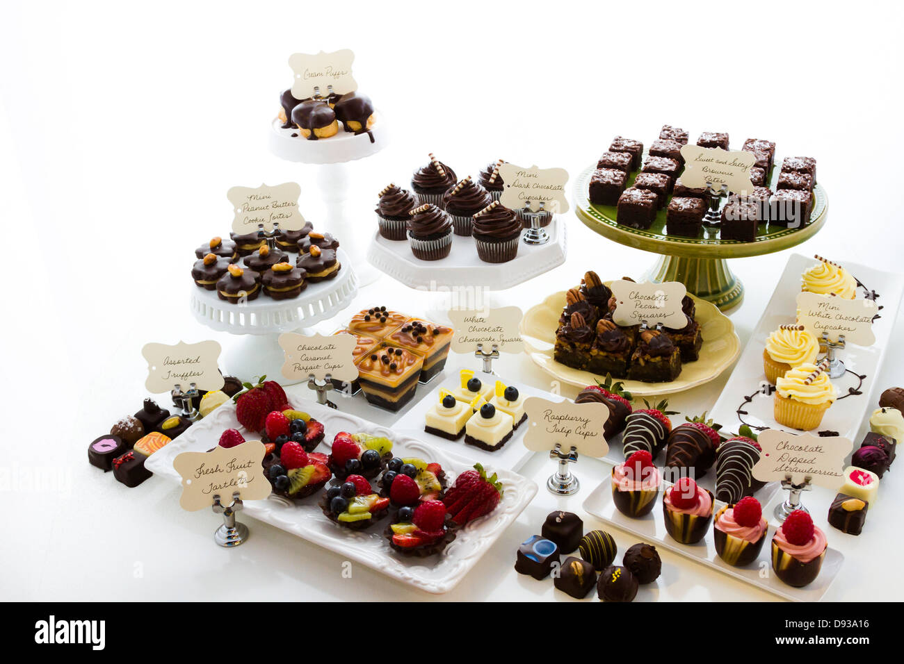 Dessert bar with assorted chocolate sweets Stock Photo - Alamy