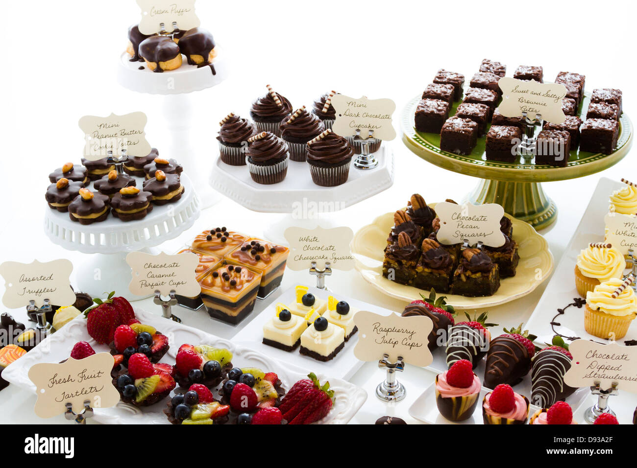 Dessert bar with assorted chocolate sweets Stock Photo - Alamy