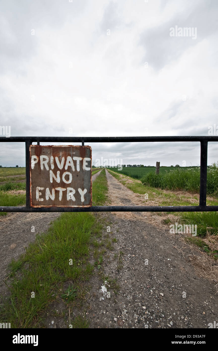 A 'Private No Entry' sign on an off road track Stock Photo - Alamy