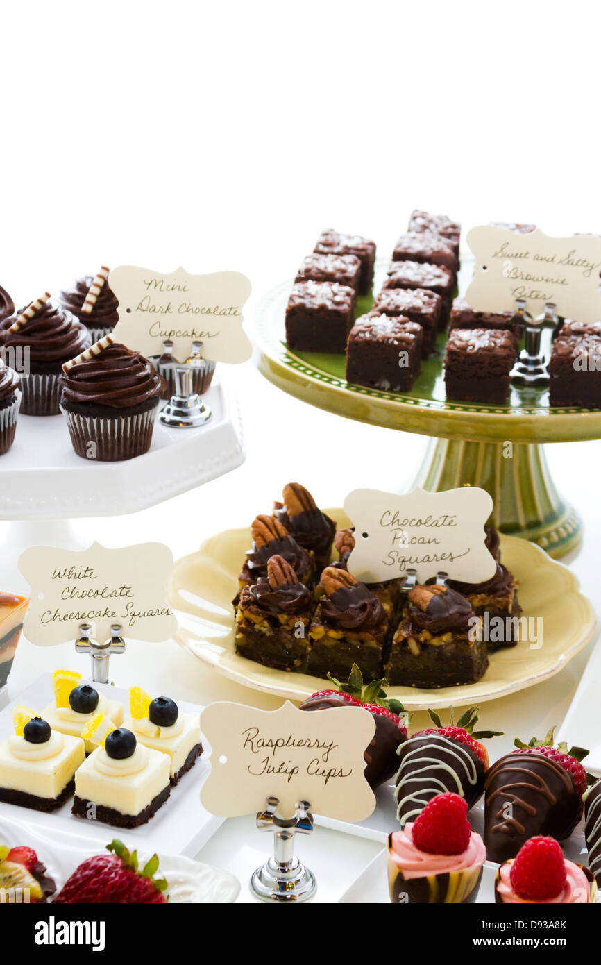 Dessert bar with assorted chocolate sweets Stock Photo - Alamy