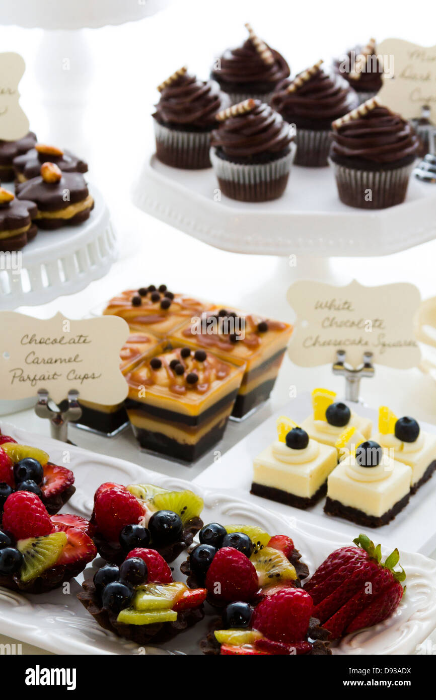Dessert bar with assorted chocolate sweets Stock Photo - Alamy