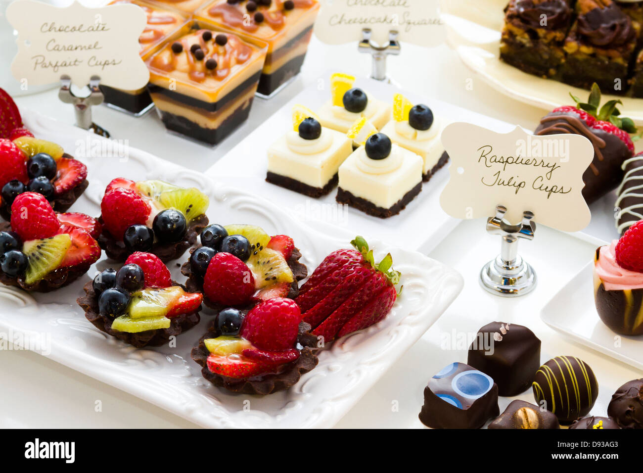 Dessert bar with assorted chocolate sweets Stock Photo - Alamy