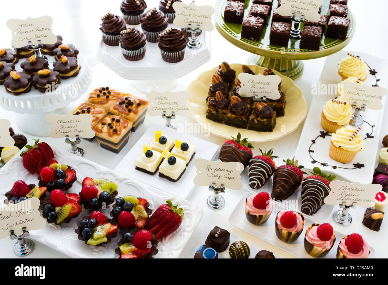 Dessert bar with assorted chocolate sweets Stock Photo - Alamy