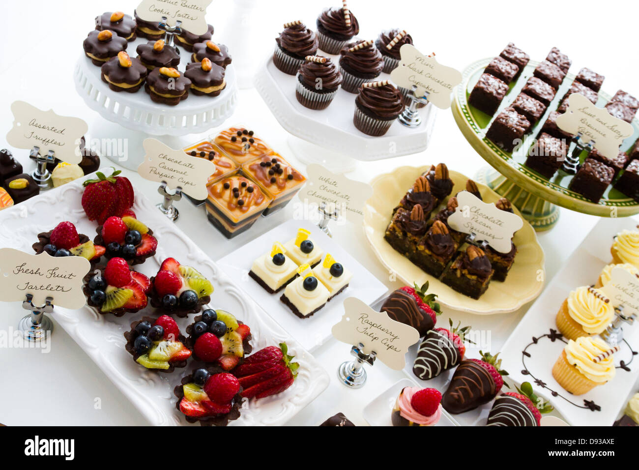 Dessert bar with assorted chocolate sweets Stock Photo - Alamy