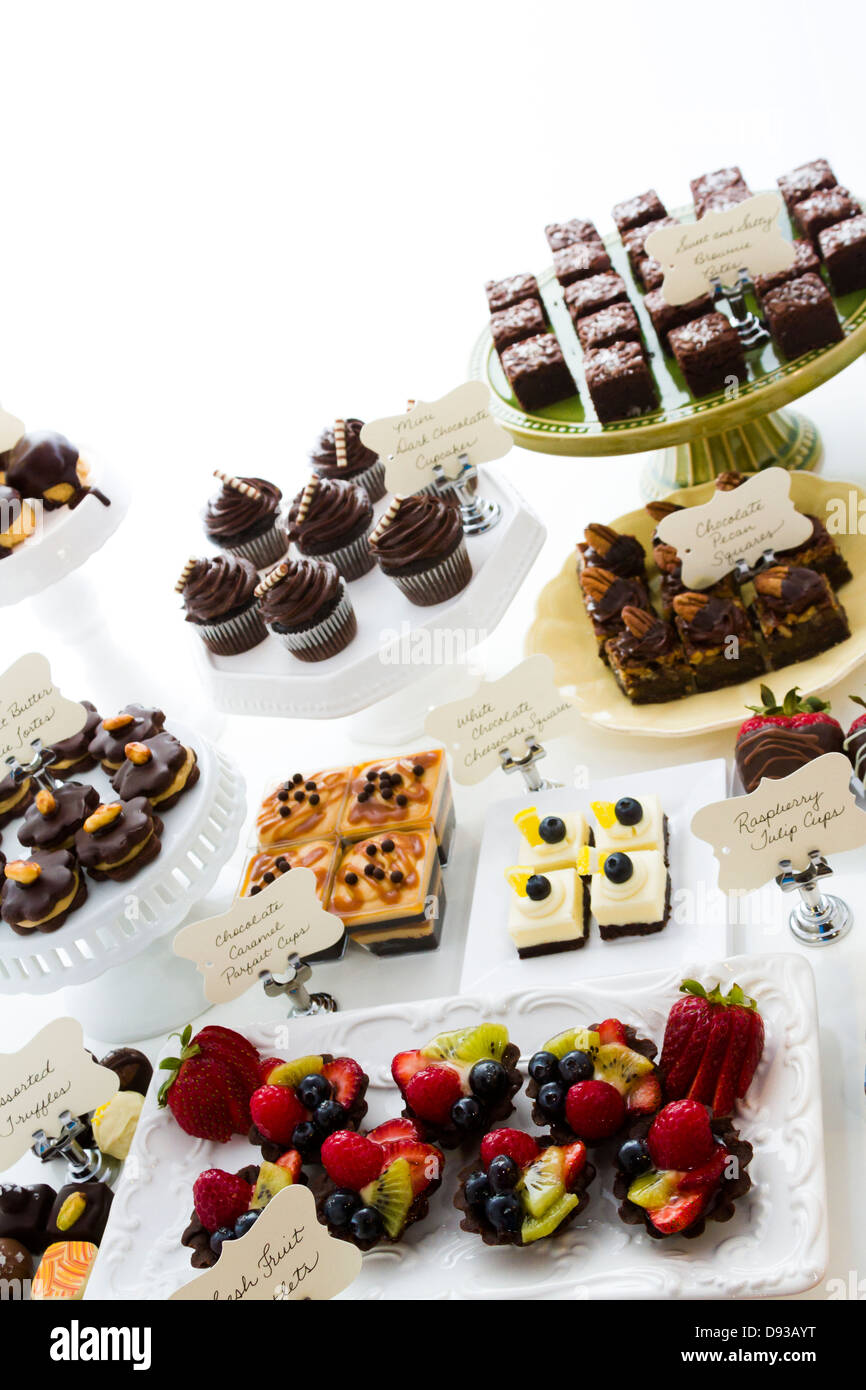 Dessert bar with assorted chocolate sweets Stock Photo - Alamy