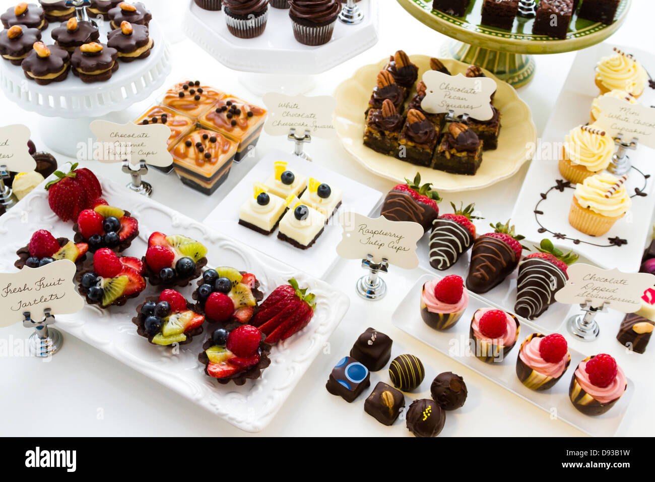 Dessert bar with assorted chocolate sweets Stock Photo - Alamy