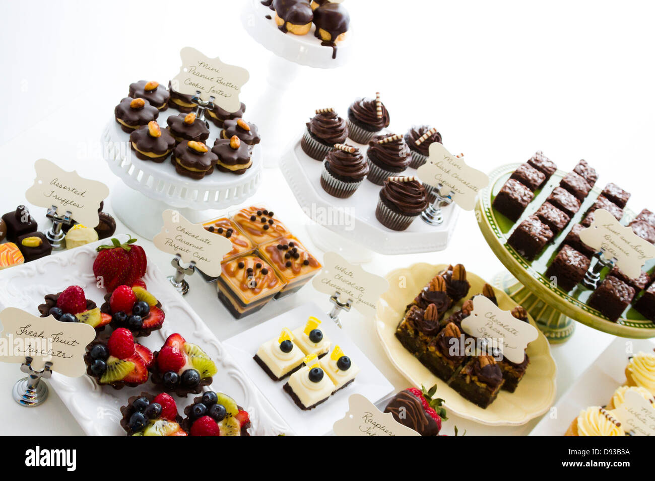 Dessert bar with assorted chocolate sweets Stock Photo - Alamy