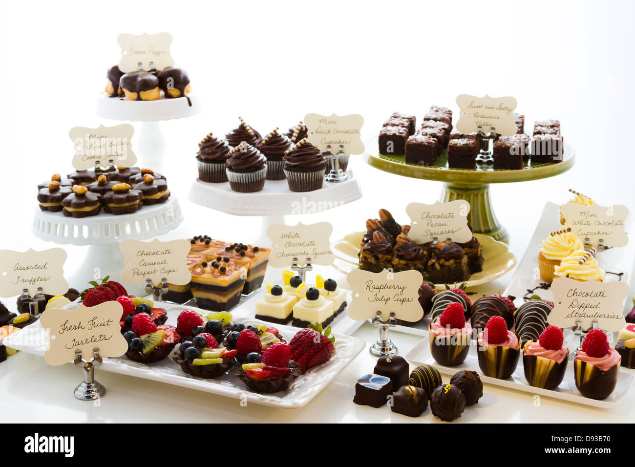 Dessert bar with assorted chocolate sweets Stock Photo - Alamy