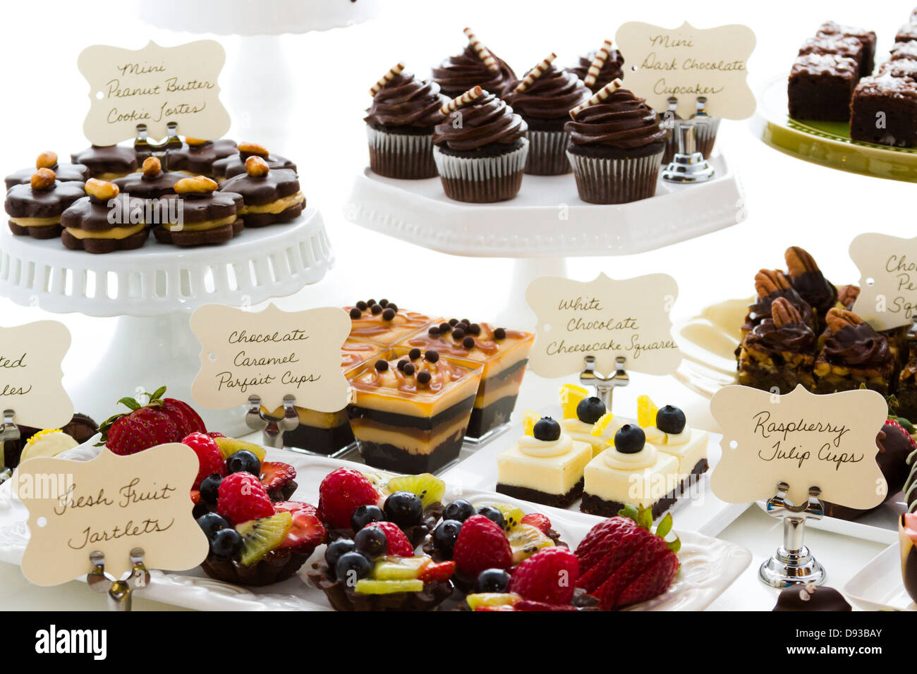 Dessert bar with assorted chocolate sweets Stock Photo - Alamy