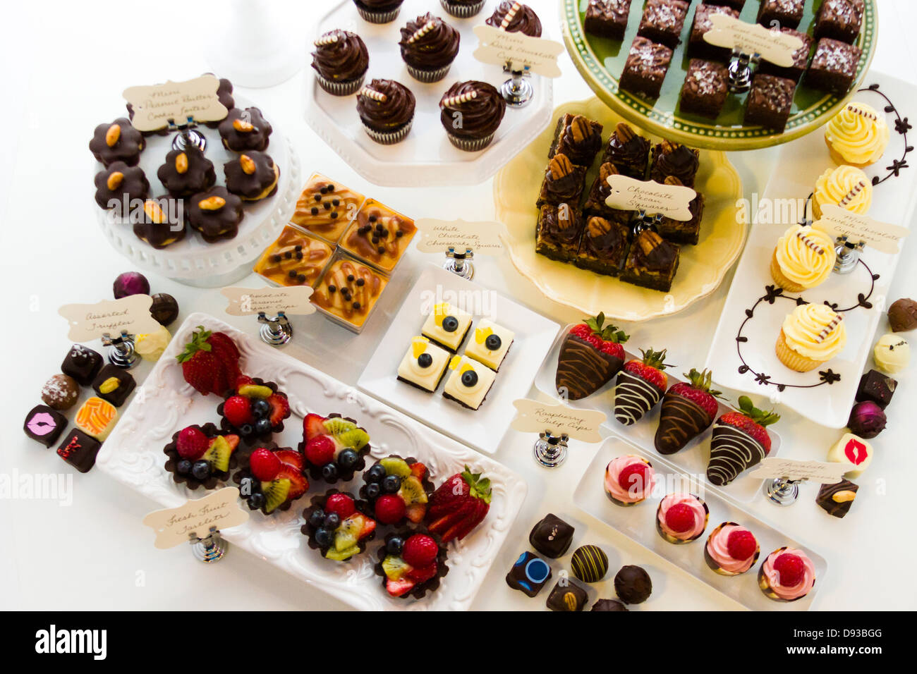 Dessert bar with assorted chocolate sweets Stock Photo - Alamy