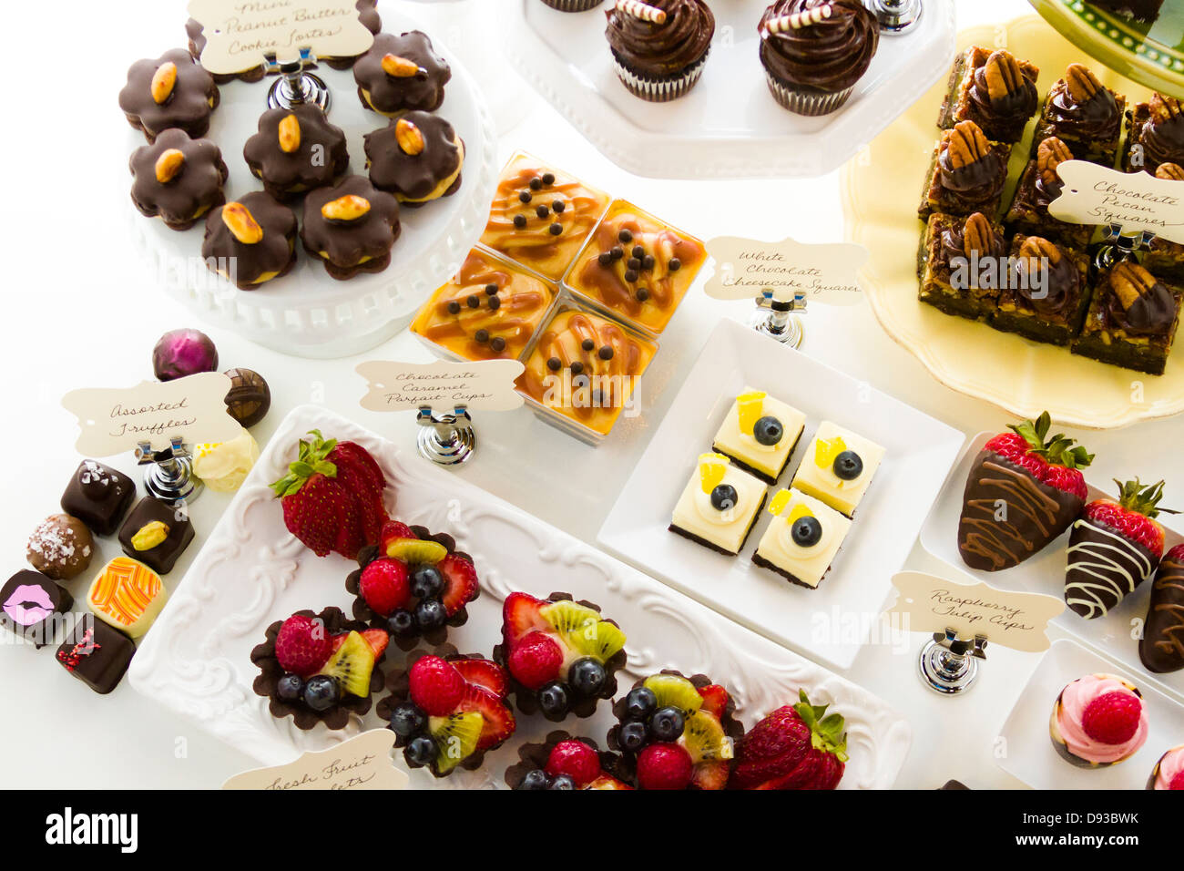 Dessert bar with assorted chocolate sweets Stock Photo - Alamy