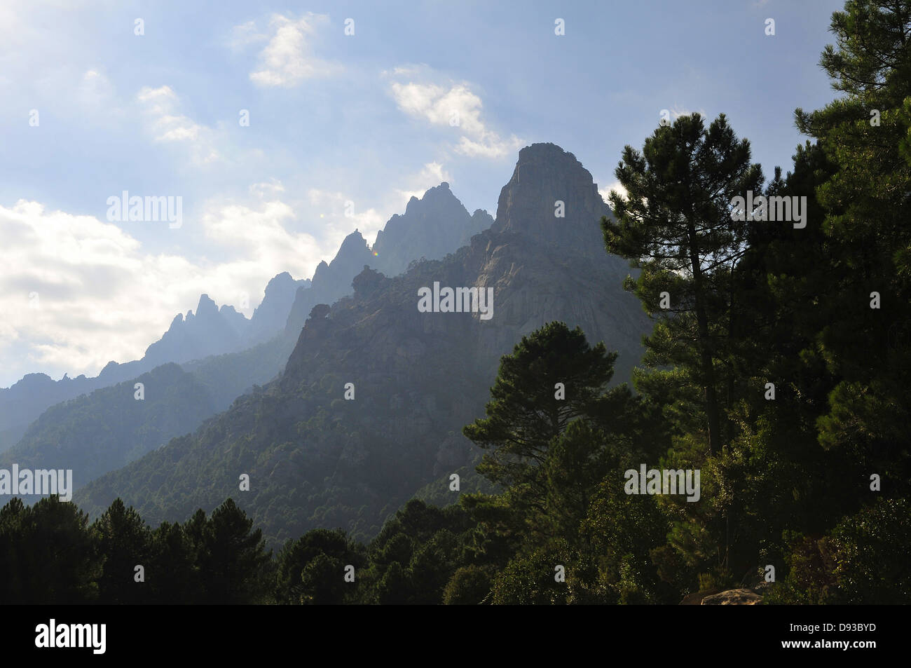 Aiguilles de Bavella, View from Northeast, Col de Bavella, Alta Rocca ...