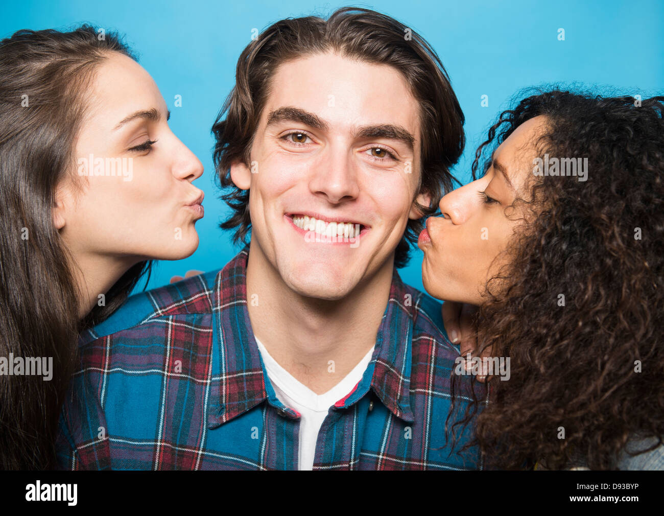 Man woman kissing cheek hi-res stock photography and images - Alamy