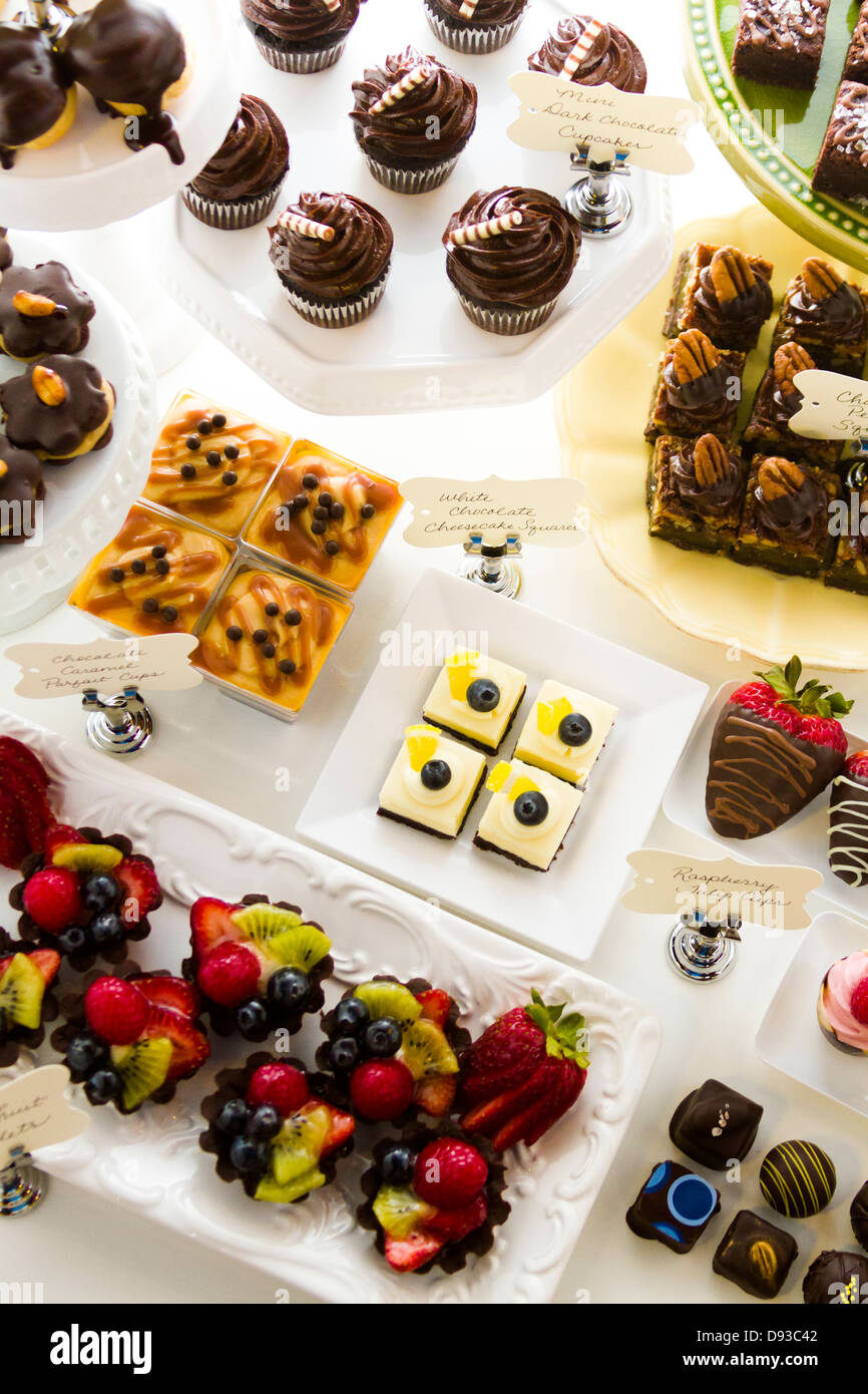 Dessert bar with assorted chocolate sweets Stock Photo - Alamy