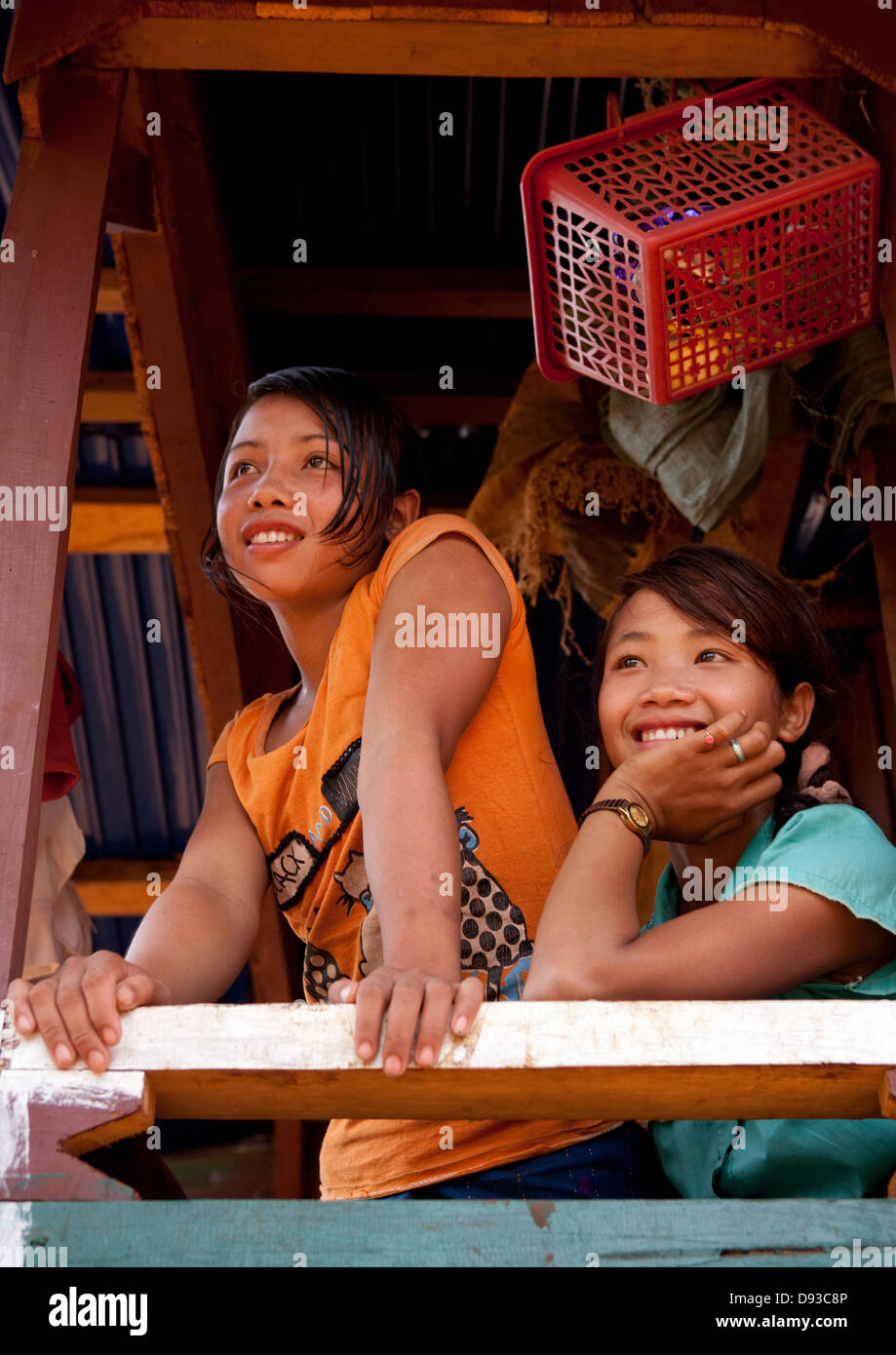 Alak Teenage Girls, Boloven, Laos Stock Photo - Alamy