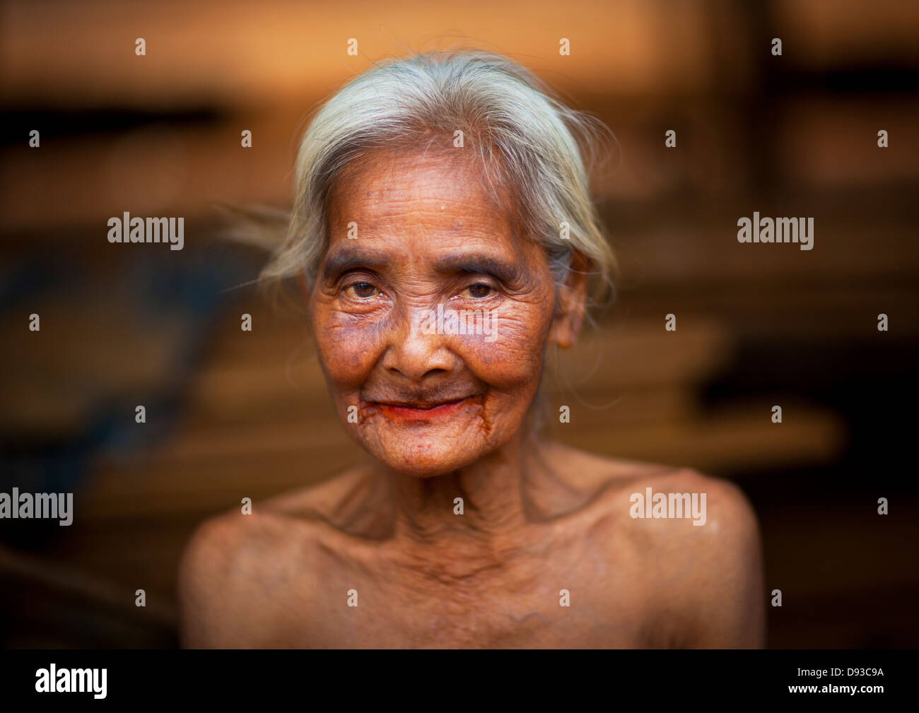 Alak Tribe Old Woman, Boloven, Laos Stock Photo - Alamy