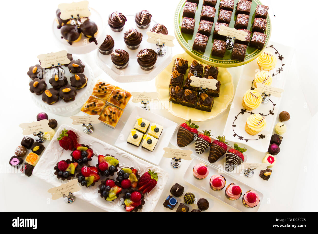Dessert bar with assorted chocolate sweets Stock Photo - Alamy