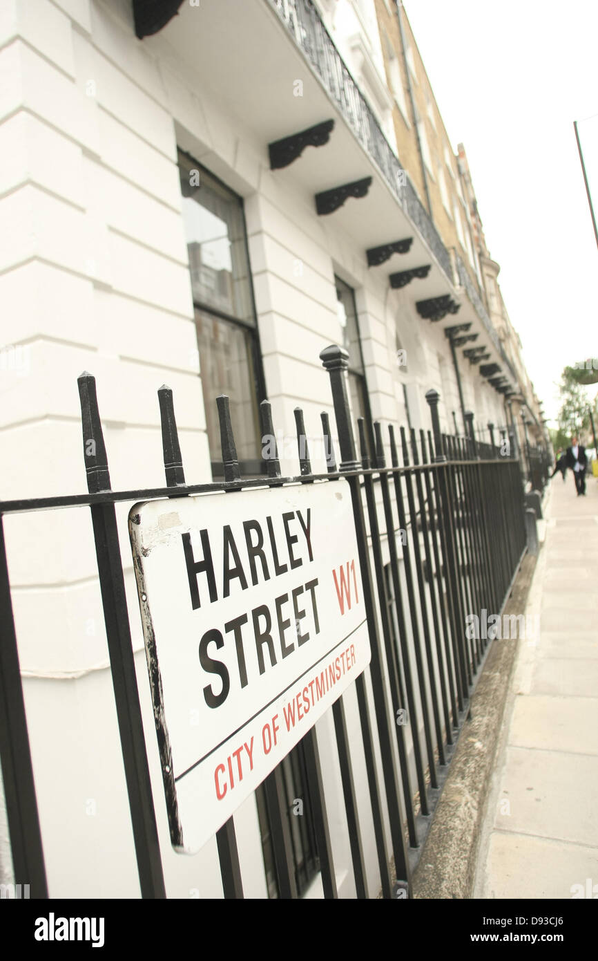 HARLEY STREET SIGN HARLEY STREET LONDON SIGN LONDON ENGLAND 10 June ...