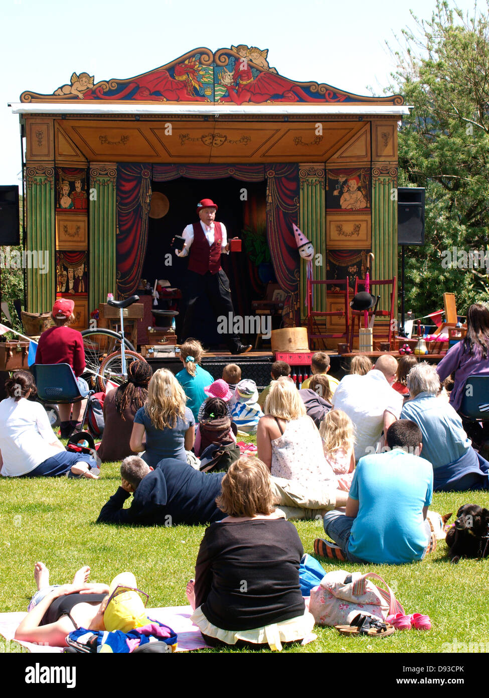 Crowd watching Mr Alexander's Travelling show, A traditional variety ...
