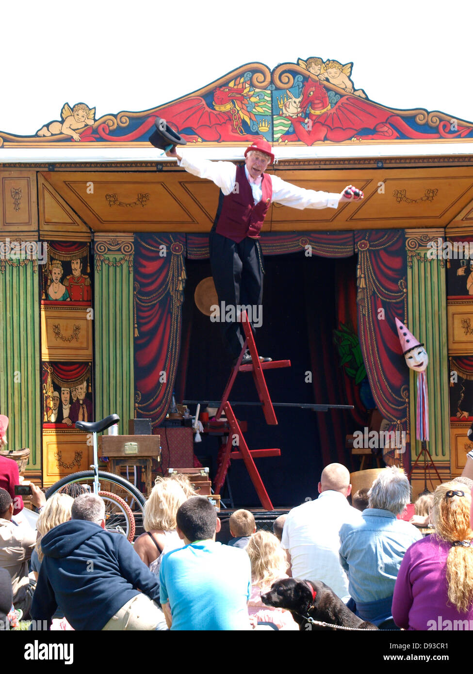 Crowd watching Mr Alexander's Travelling show, A traditional variety ...