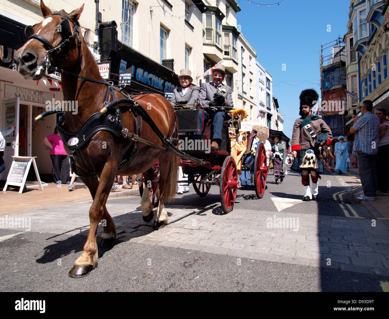 Horse and Carriage, Ilfracombe Victorian Celebration Parade, Devon, UK ...