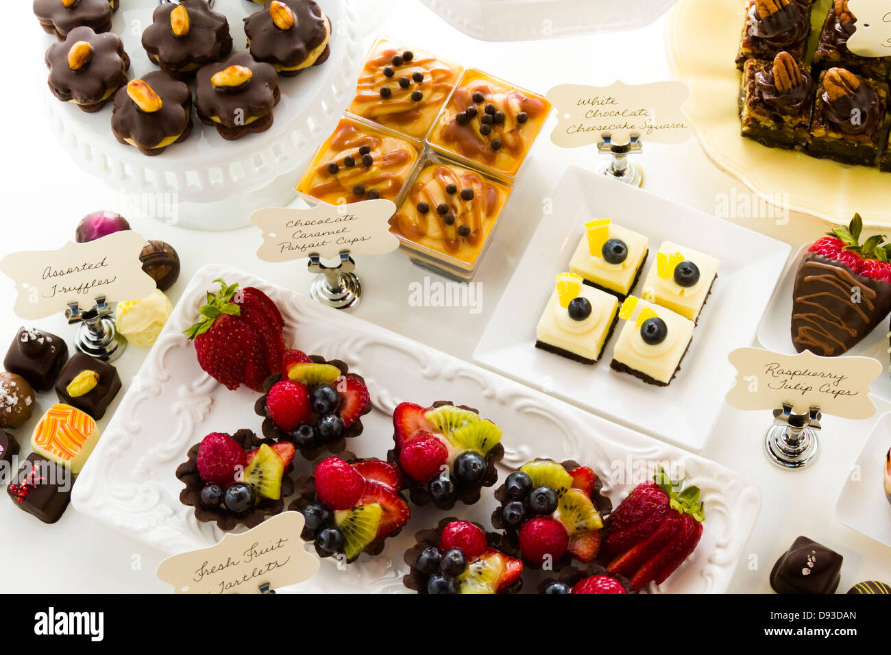 Dessert bar with assorted chocolate sweets Stock Photo - Alamy