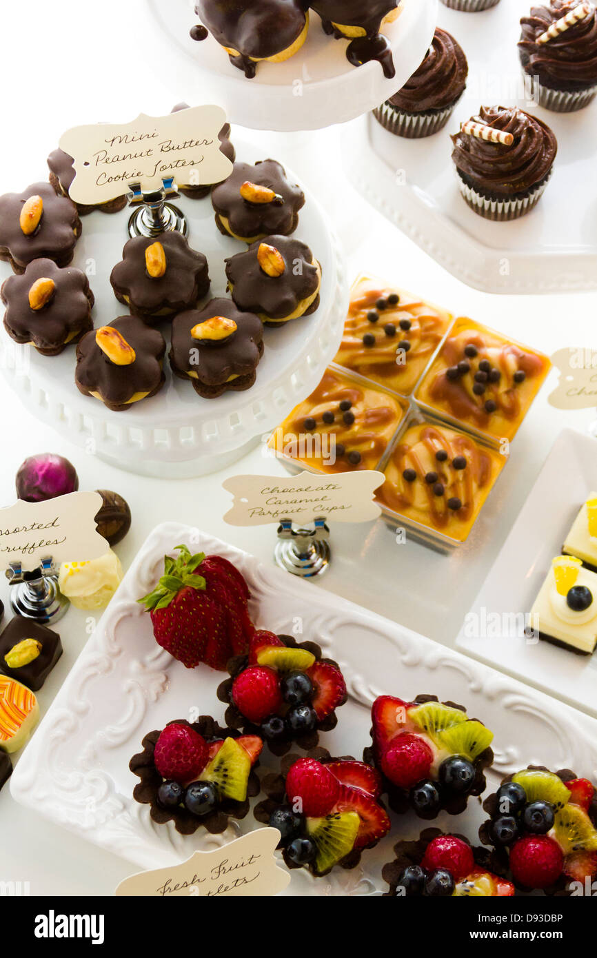 Dessert bar with assorted chocolate sweets Stock Photo - Alamy