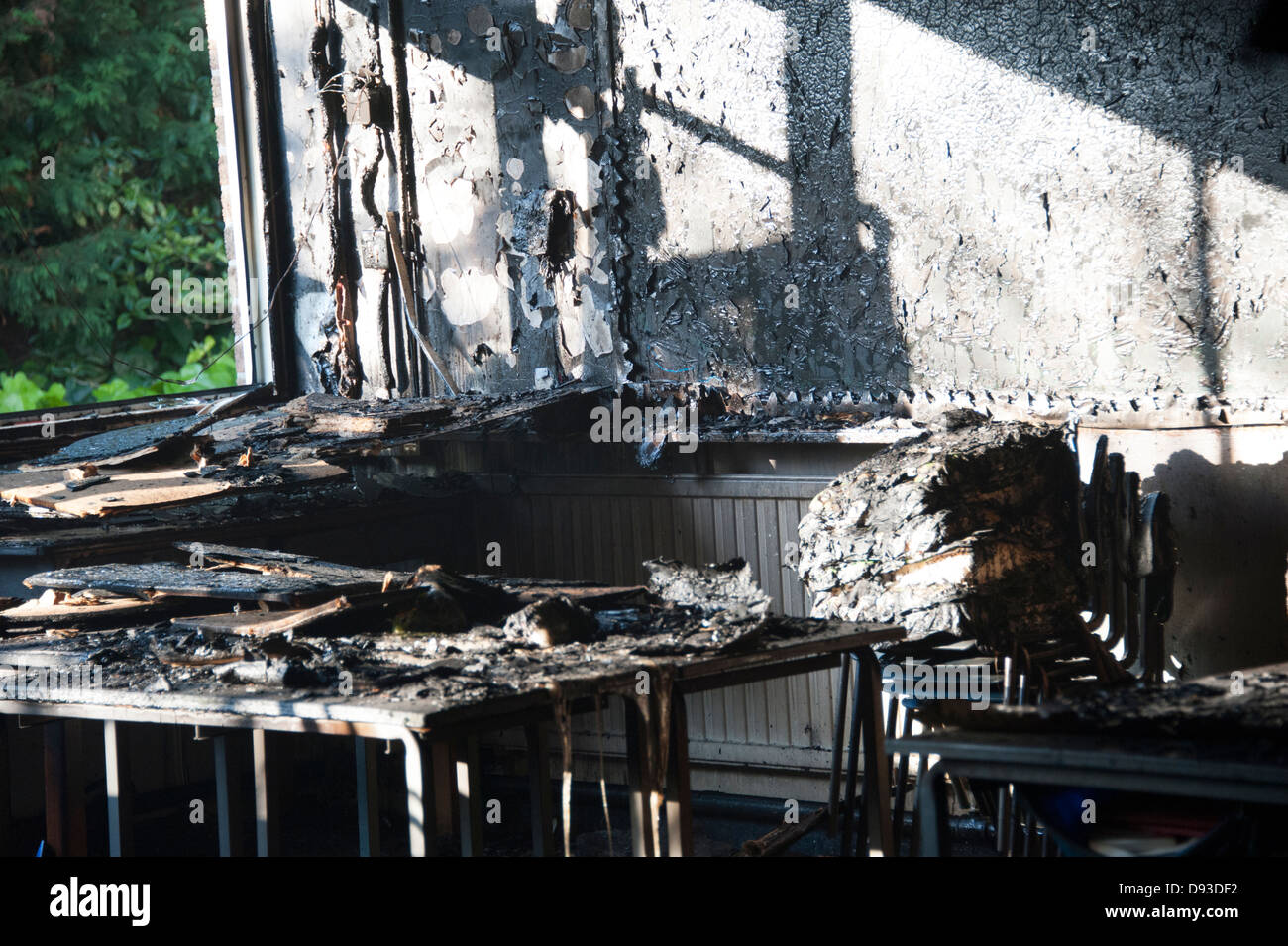 Fire at School Classroom Stock Photo - Alamy