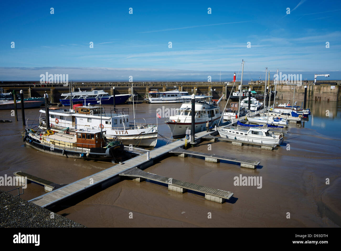 Watchet Somerset UK Harbour Light Stock Photo - Alamy