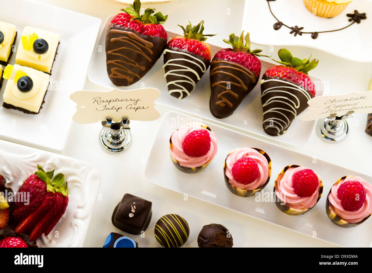 Dessert bar with assorted chocolate sweets Stock Photo - Alamy