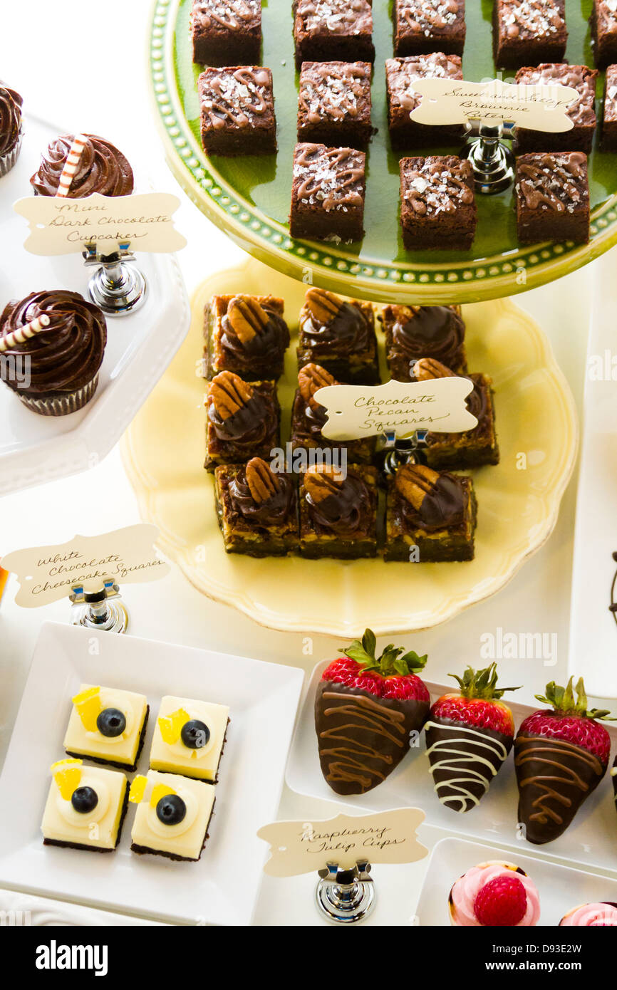 Dessert bar with assorted chocolate sweets Stock Photo - Alamy