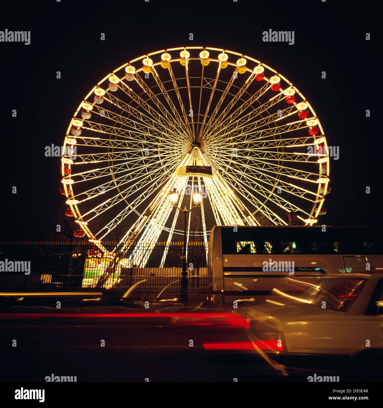 Ferris wheel at night, low angle view Stock Photo - Alamy