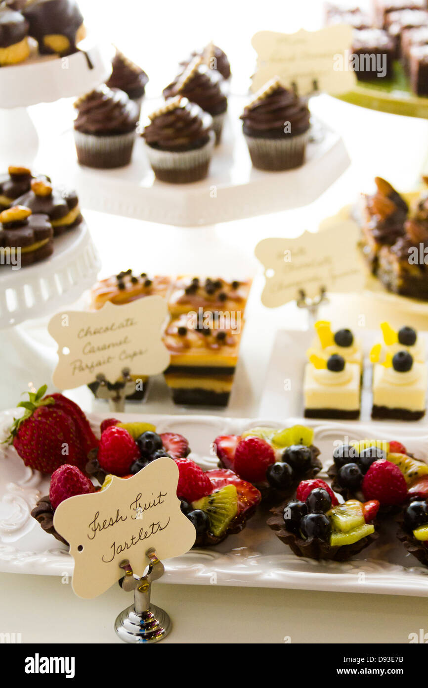 Dessert bar with assorted chocolate sweets Stock Photo - Alamy
