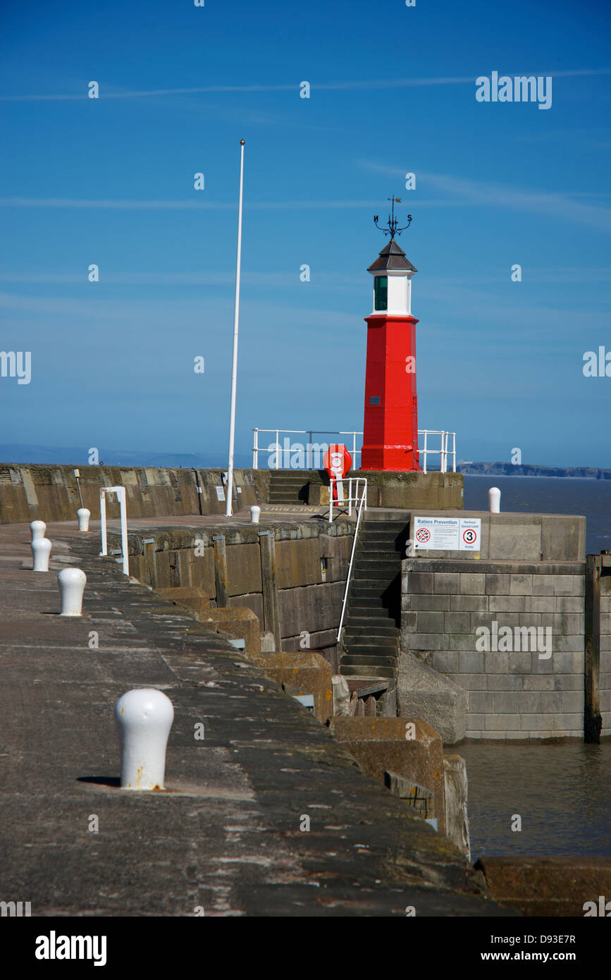Watchet Somerset UK Harbour Light Stock Photo - Alamy