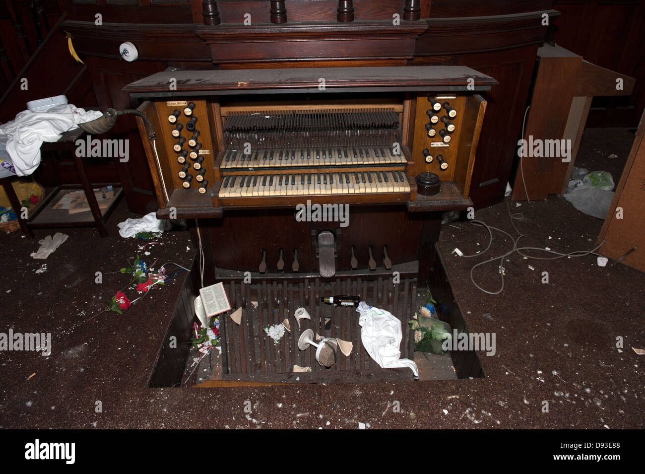 Church Arson Fire Burnt Organ Stock Photo - Alamy