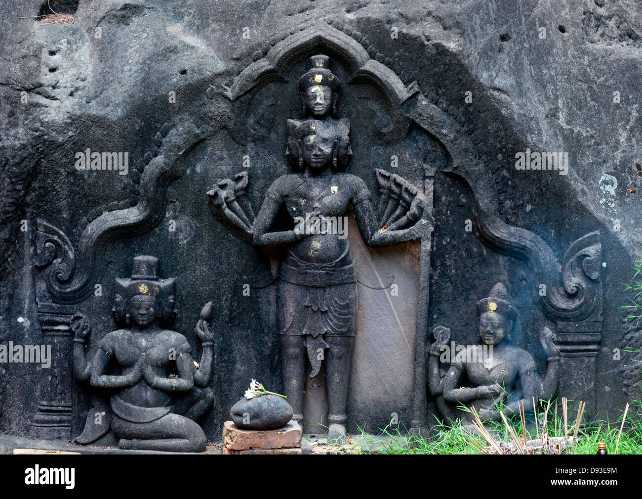 Wat Phu Khmer Statues, Champasak, Laos Stock Photo - Alamy
