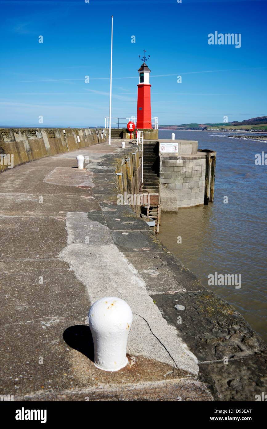 Watchet Somerset UK Harbour Light Stock Photo - Alamy