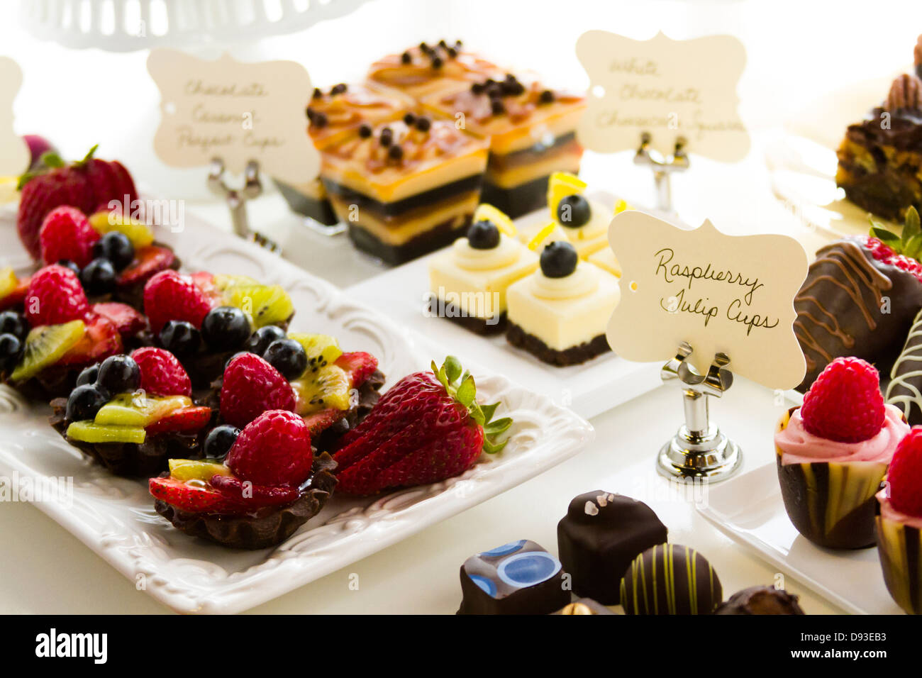 Dessert bar with assorted chocolate sweets Stock Photo - Alamy
